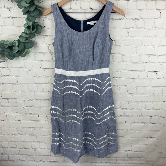Boden | Dresses | Boden 0 Linen Blue Summer Fun Dress Size 4 | Poshmark